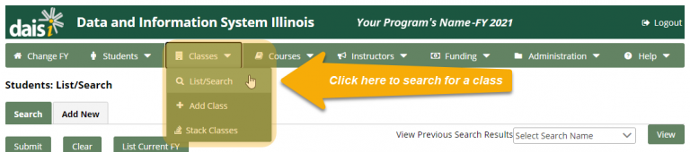 Classes – DAISI 2.0 User Guide