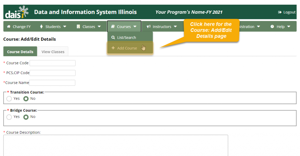 Courses – DAISI 2.0 User Guide