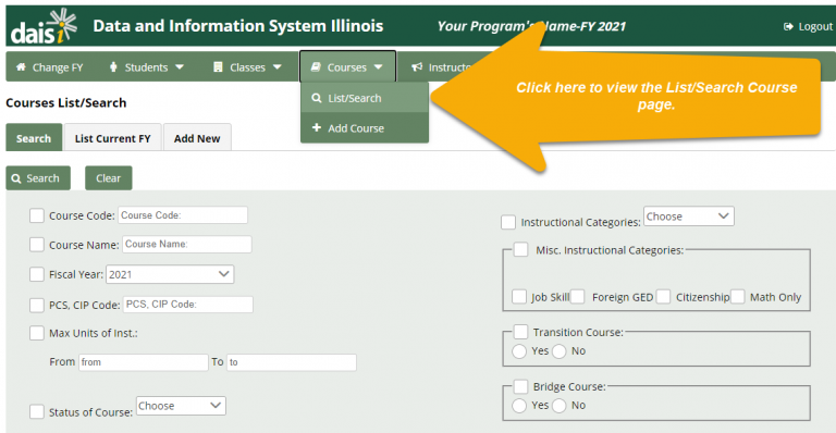Courses – DAISI 2.0 User Guide